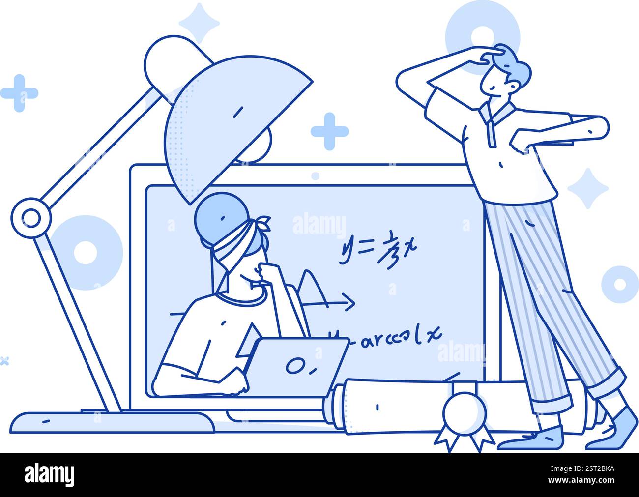 Education and learning people flat vector concept hand drawn ...