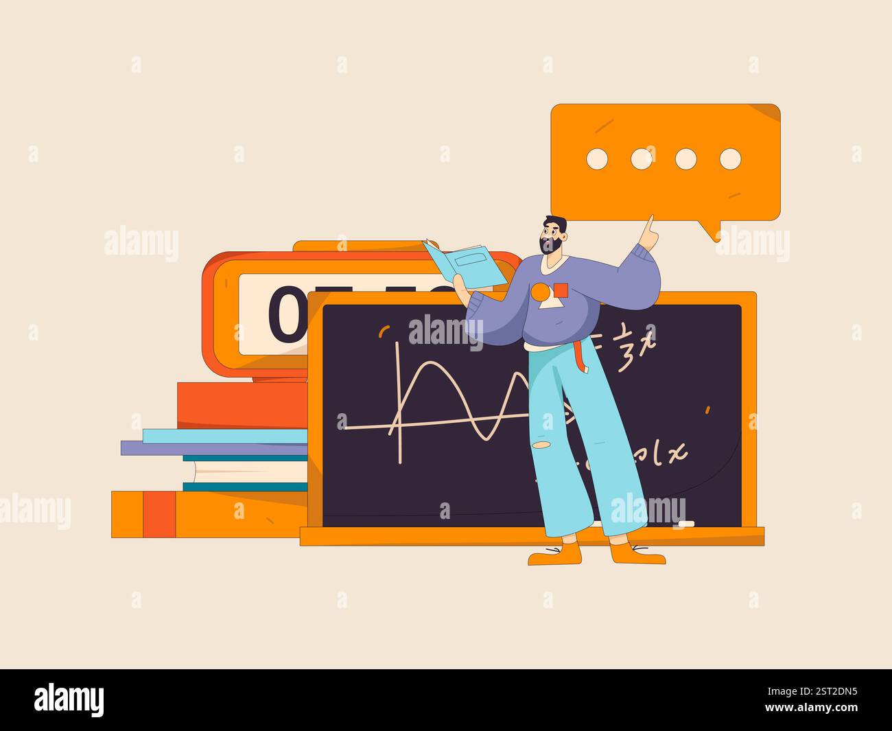Education and learning people flat vector concept hand drawn ...