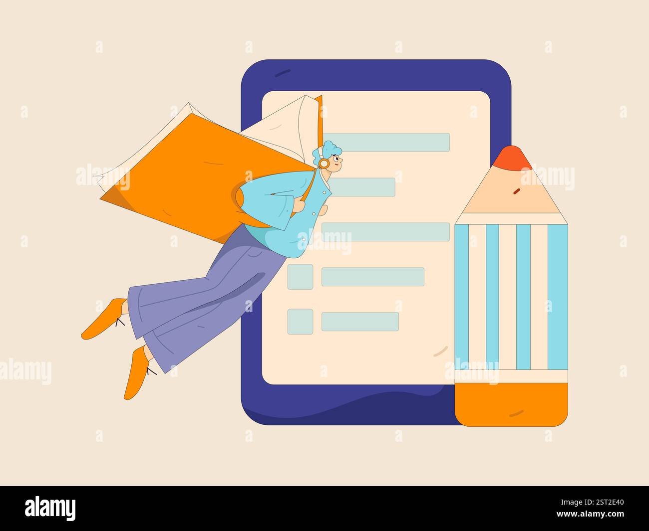 Education and learning people flat vector concept hand drawn ...