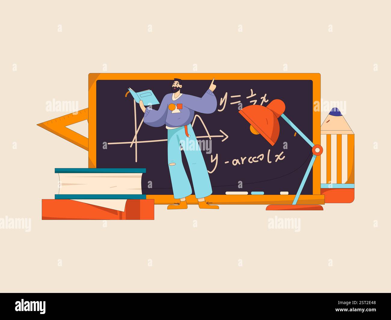 Education and learning people flat vector concept hand drawn ...