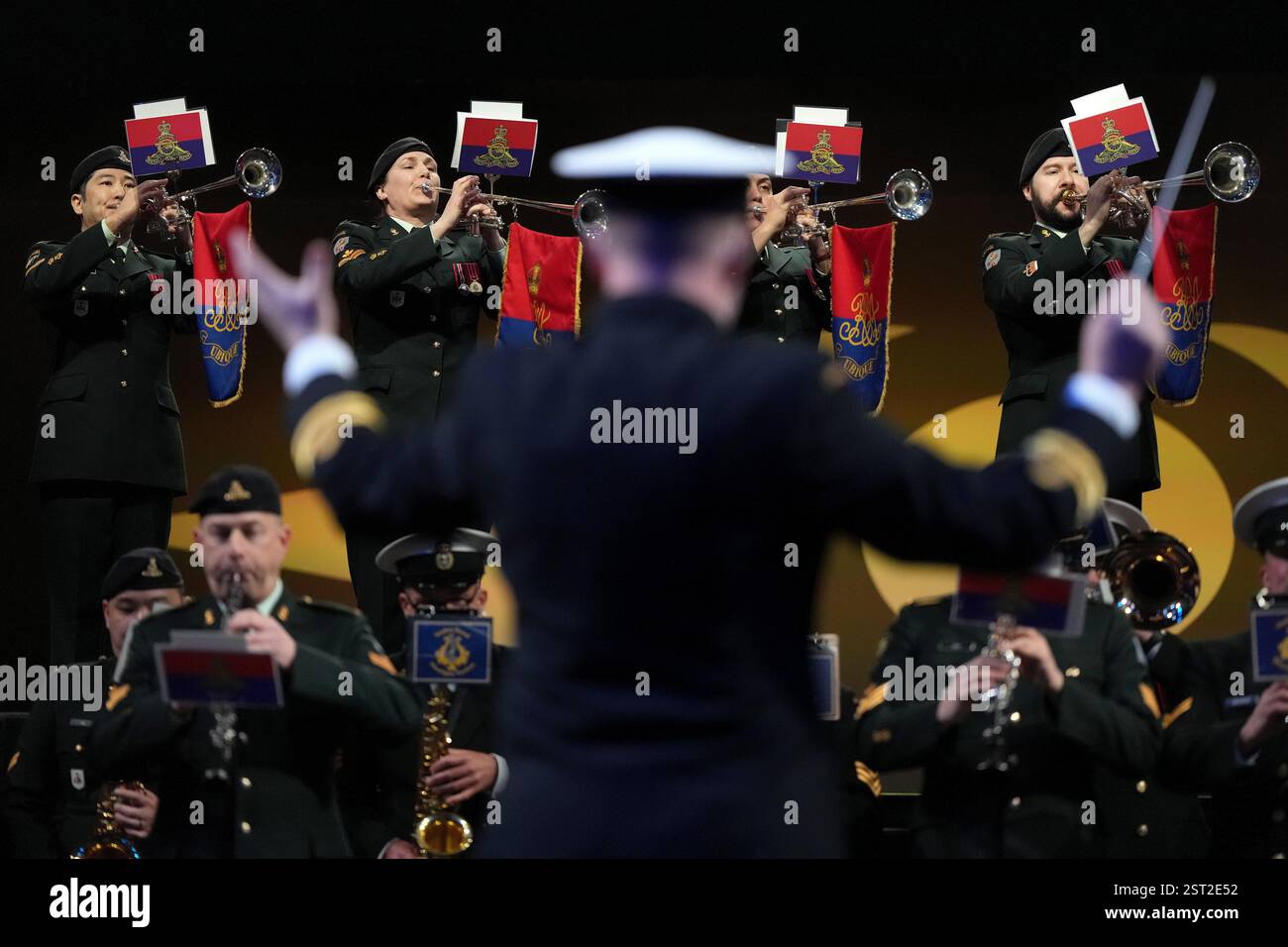 Vancouver, Canada. 16th Feb, 2025. Military musicians from the Canadian ...