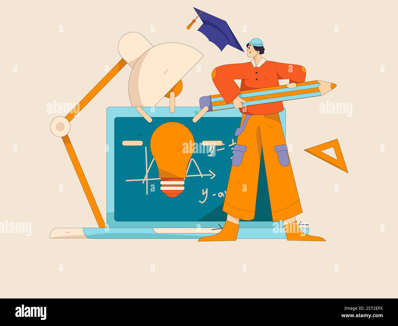 Education and learning people flat vector concept hand drawn ...