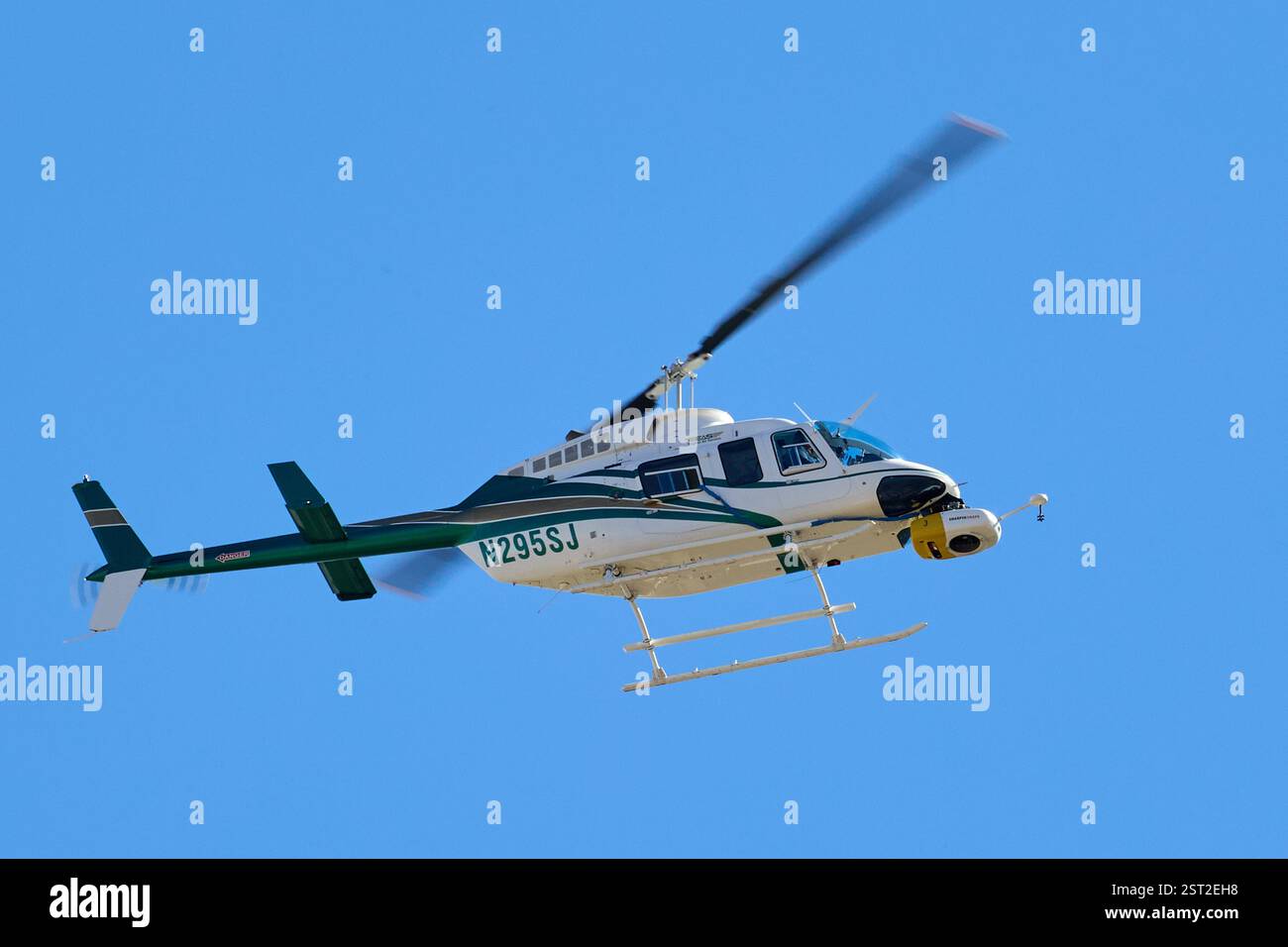 Palm Springs, California, USA. 15th Feb, 2025. A Bell 206-L4 helicopter ...