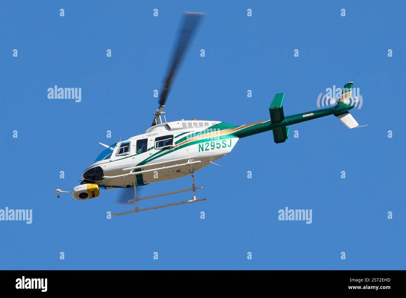 Palm Springs, California, USA. 15th Feb, 2025. A Bell 206-L4 helicopter ...