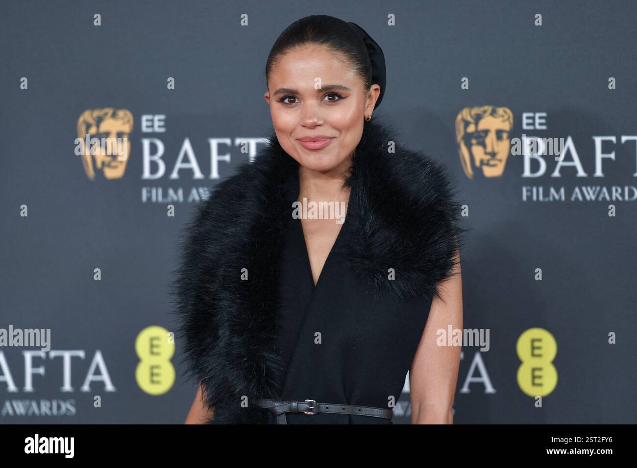 Jessica Plummer attending the 2025 EE BAFTA Film Awards at The Royal ...