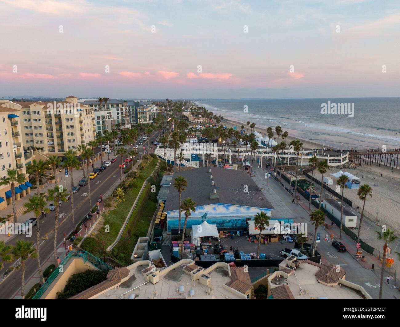 Various Drone Images of Downtown Oceanside California For Tourism, Real ...