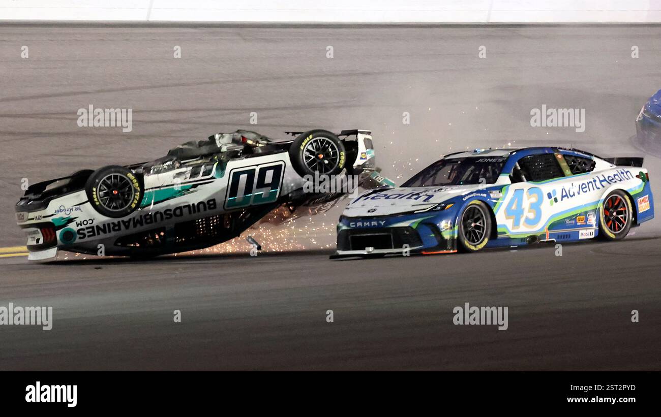 Ryan Preece (60) flips upside down as he crashes going in to turn 3 as ...