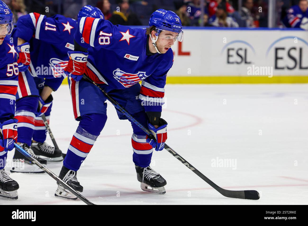 February 16th 2025: Rochester Americans Isak Rosen (18) skates in the ...