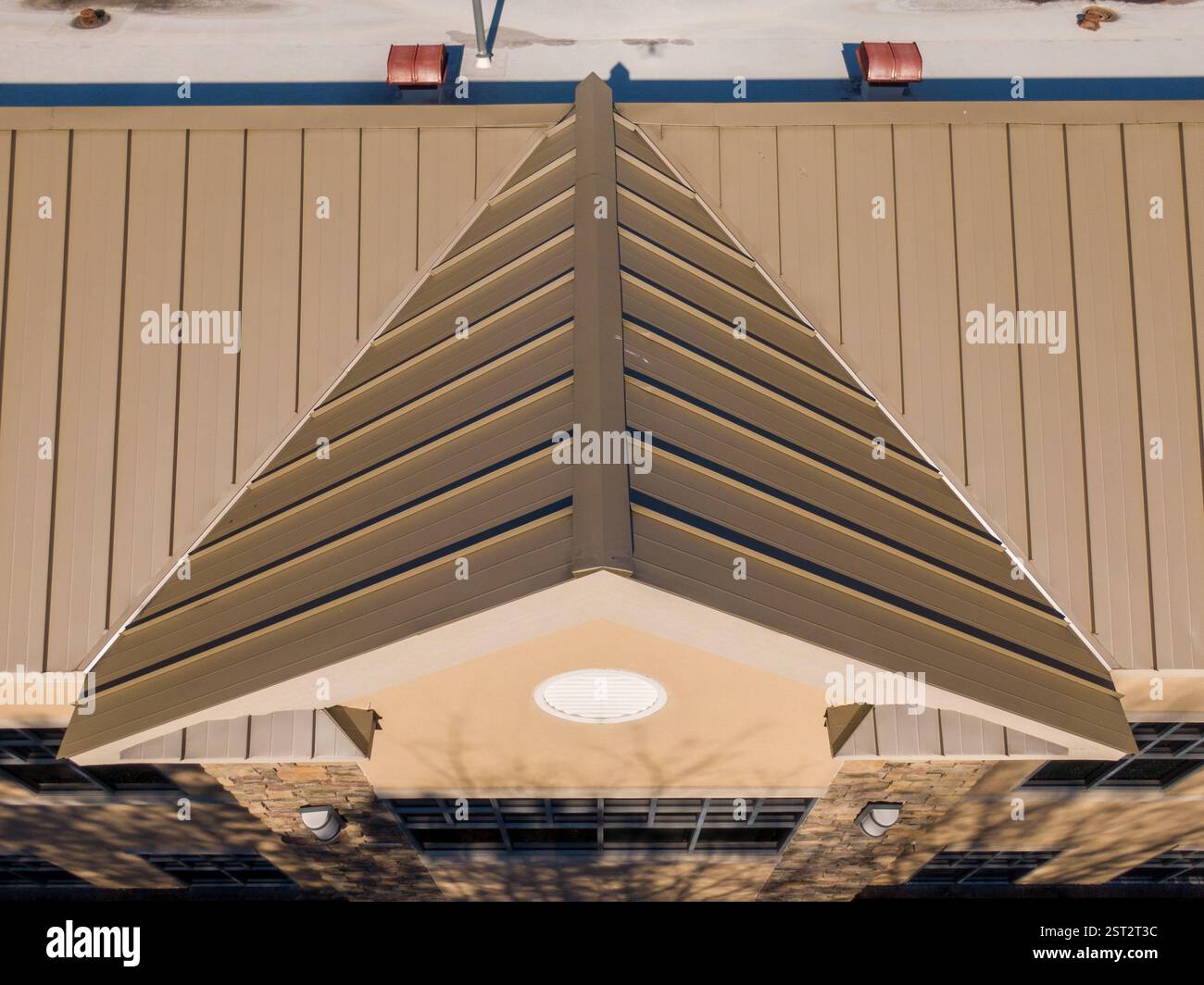 Day Time Drone Images of a Commercial Building With a TPO Roof With ...