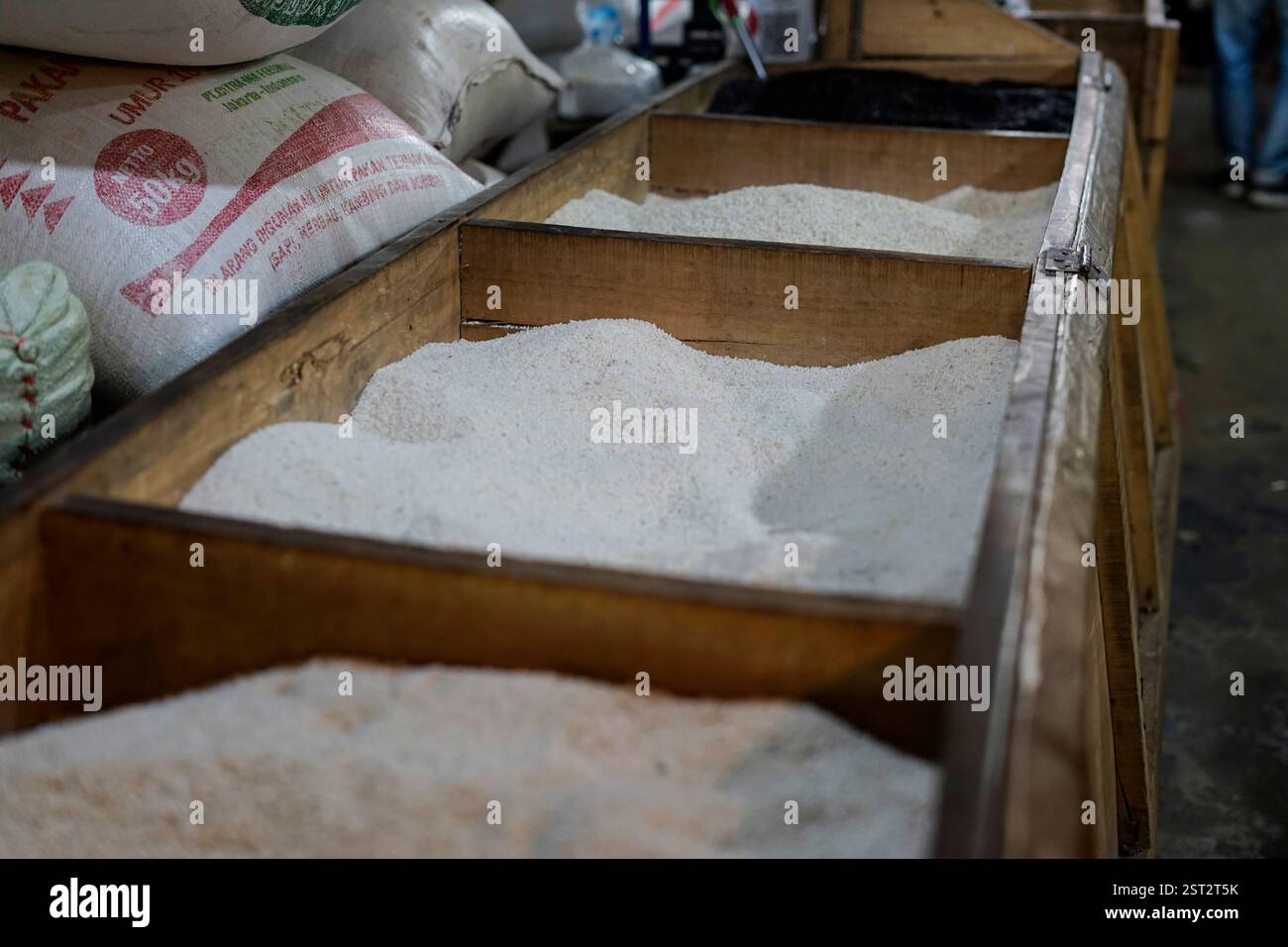 Various types of rice sold in traditional markets in Indonesia Stock ...