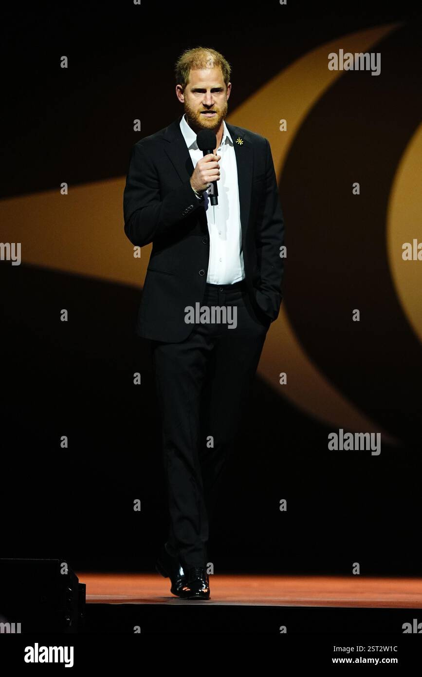 The Duke of Sussex makes a speech at the Closing Ceremony of the 2025 ...