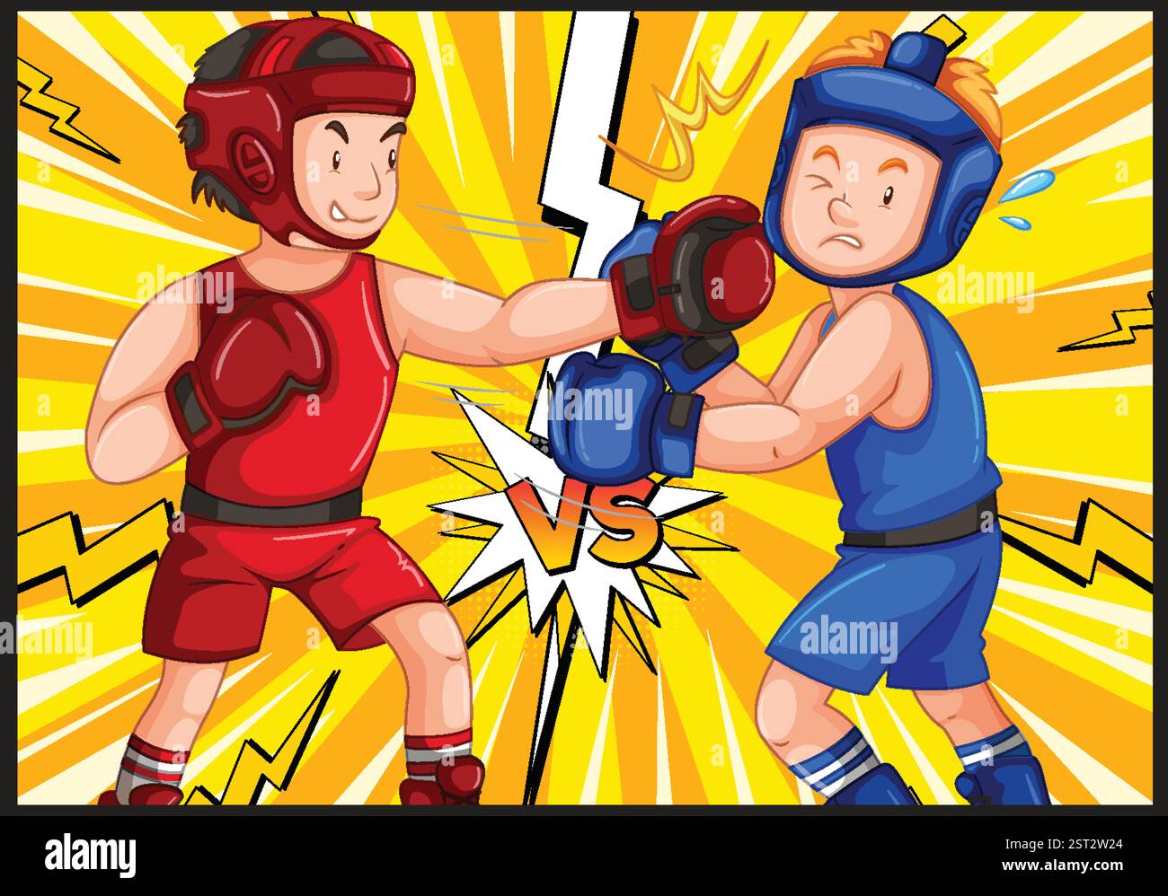 Two boxers face off in vibrant competition Stock Vector Image & Art - Alamy