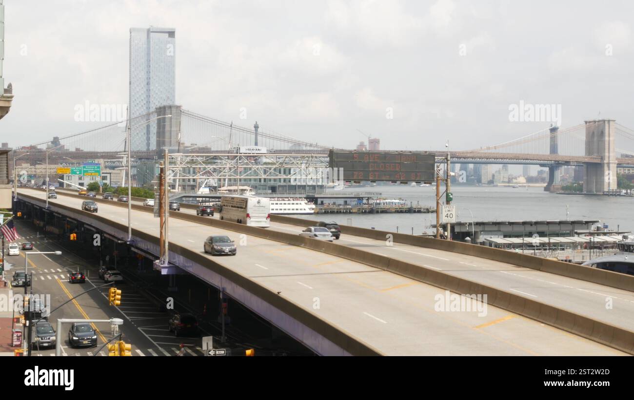 New York City, United States - 30 Aug 2023: Waterfront road, Manhattan ...