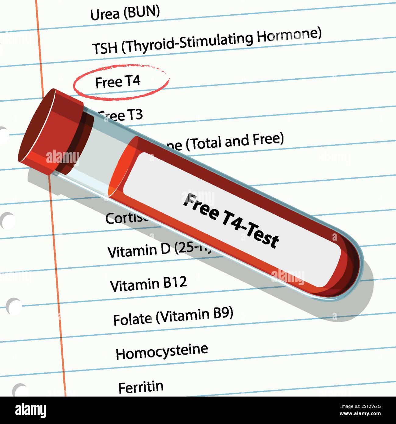 Vector image of a blood test and list Stock Vector Image & Art - Alamy
