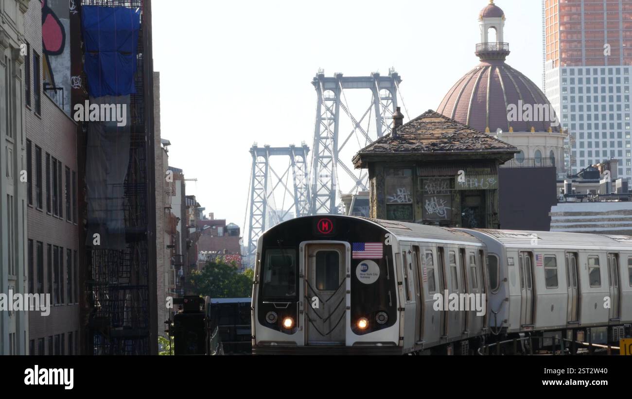 New York City, United States - 7 Sept 2023: Subway station. Metro train ...