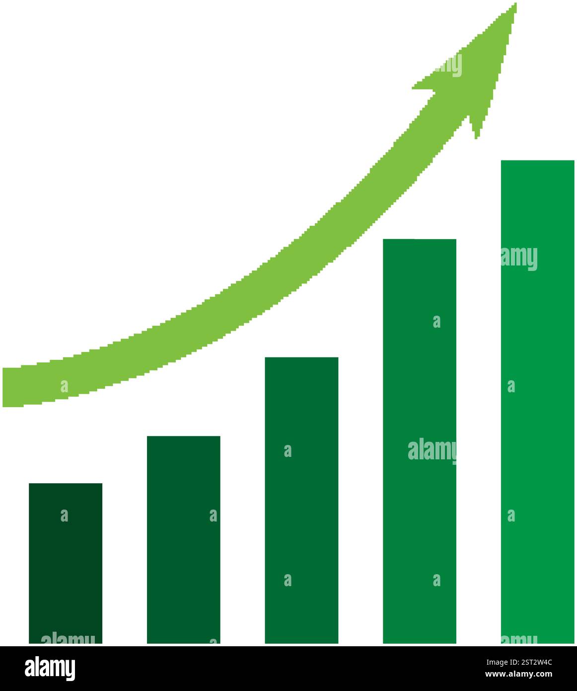 Illustration of increasing bar graph with upward arrow Stock Vector ...