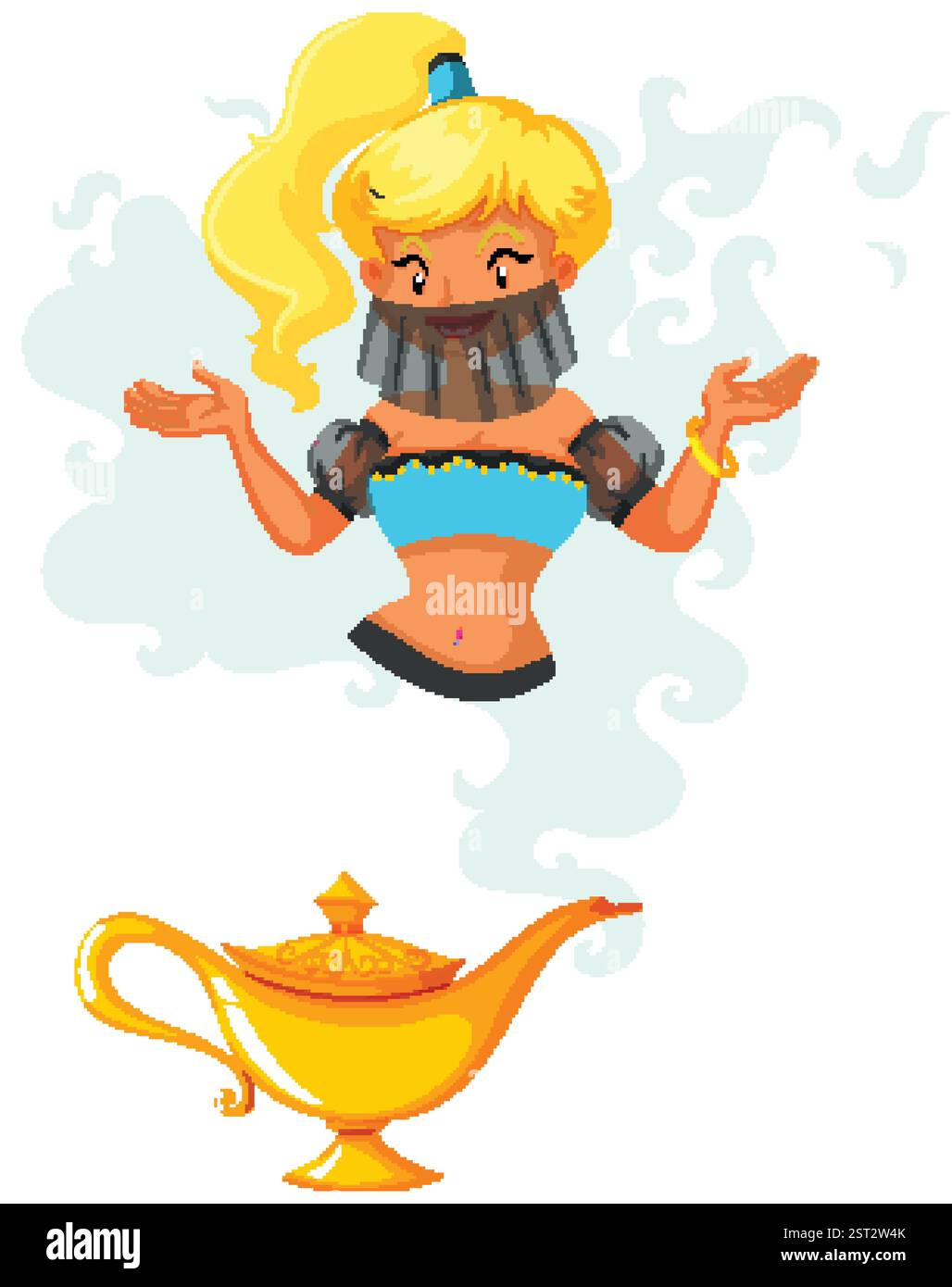 A genie appears from a golden lamp Stock Vector Image & Art - Alamy