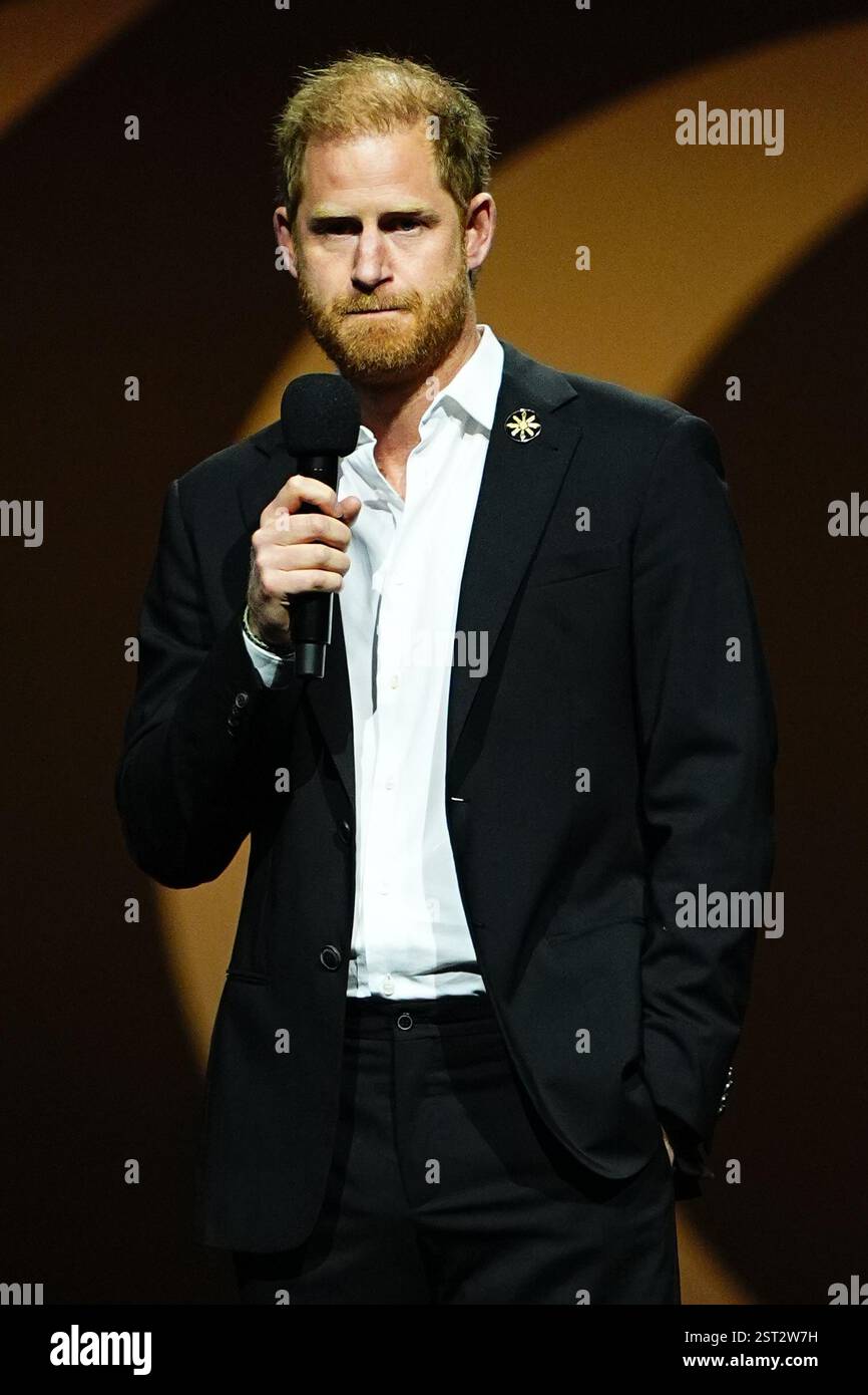 The Duke of Sussex makes a speech at the Closing Ceremony of the 2025 ...