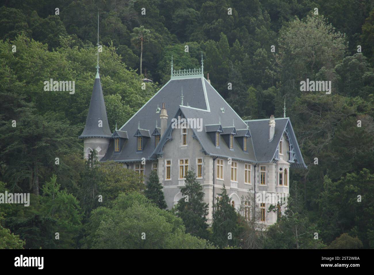 Sintra, Portugal. Majestic Biester Palace stands tall with a striking ...