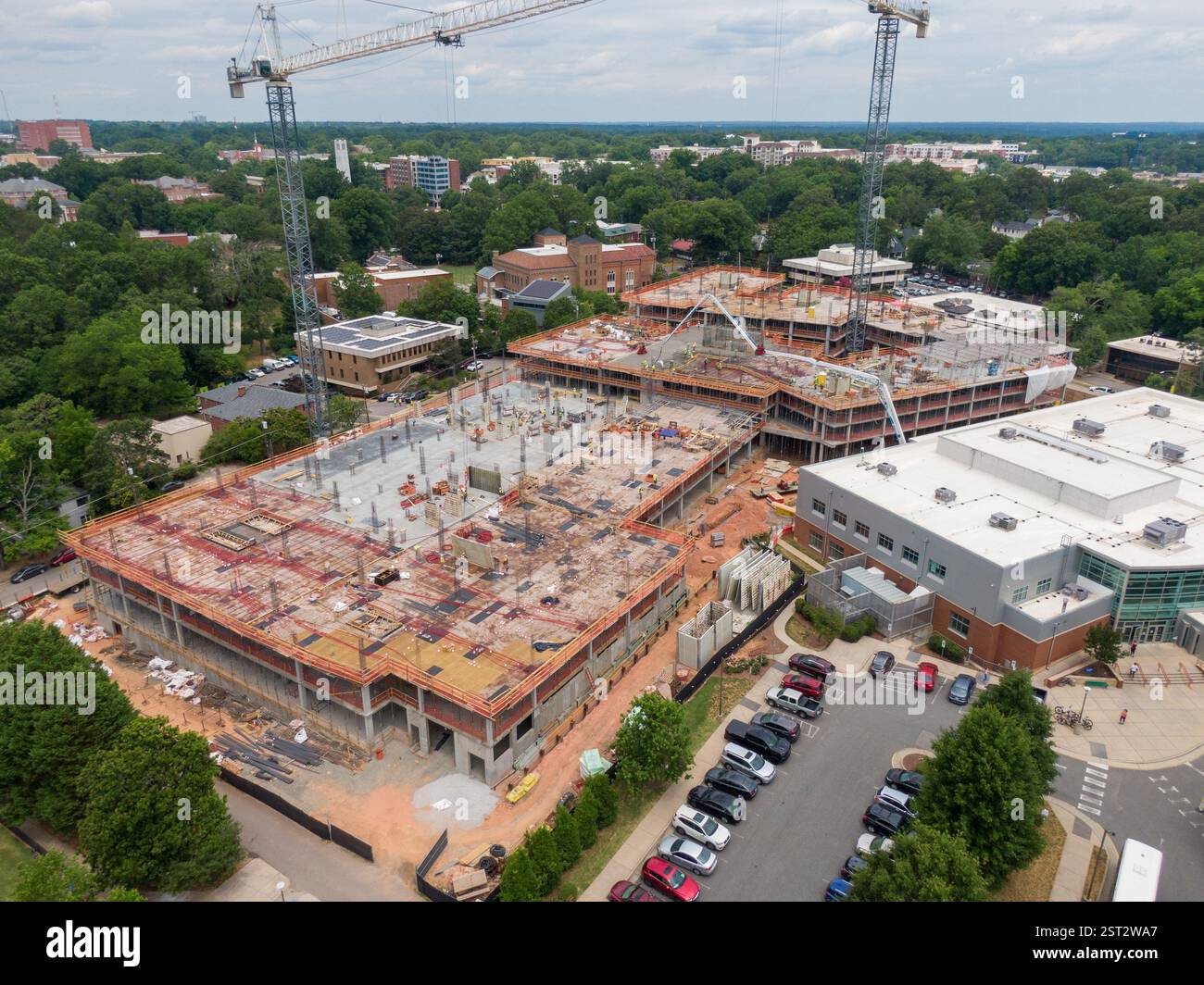 Day Time Drone Images of Large Mixed Use High Rise Under Construction ...