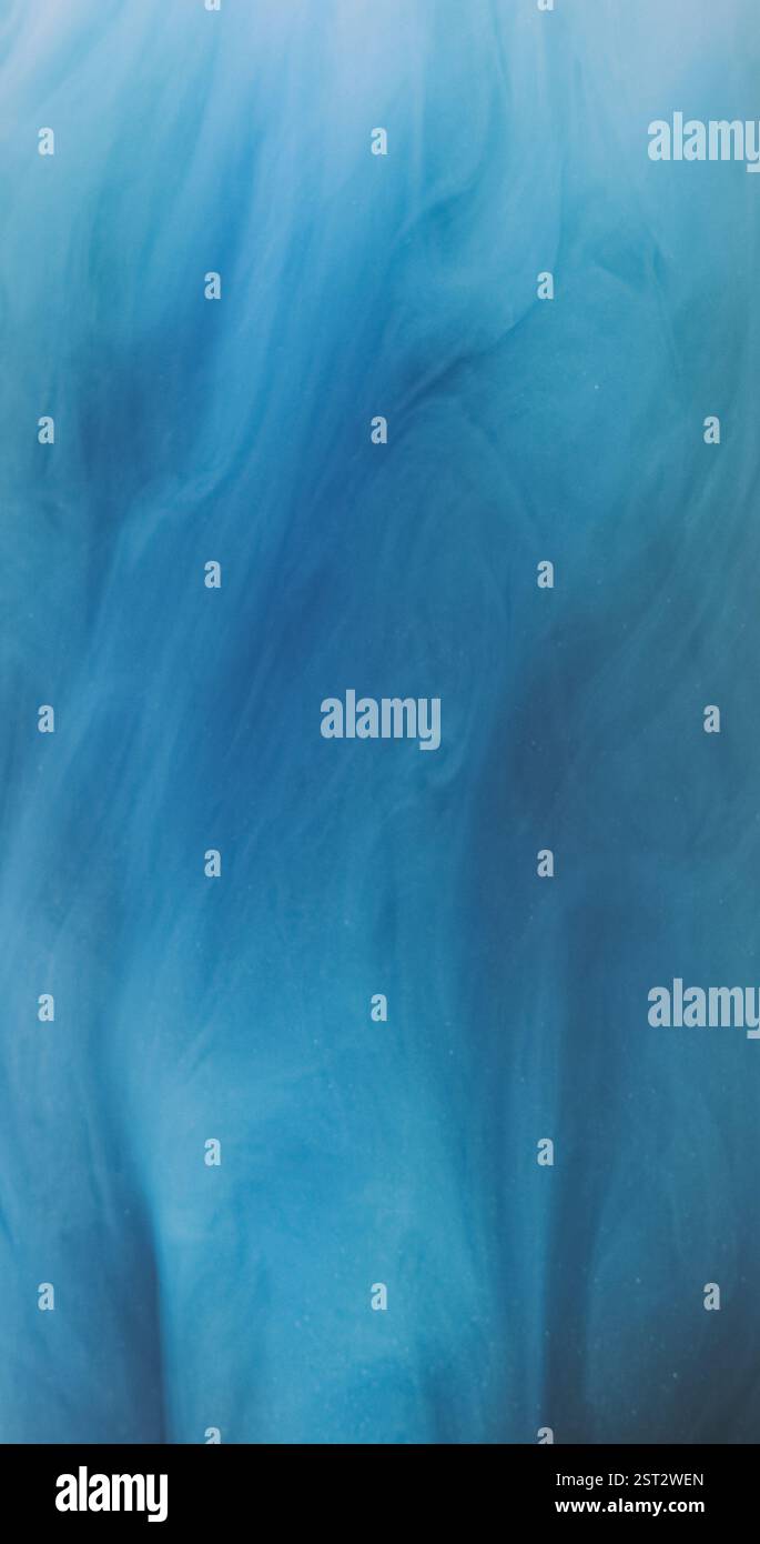 Smoke flow. Wave texture. Blur blue color paint in water haze cloud ...
