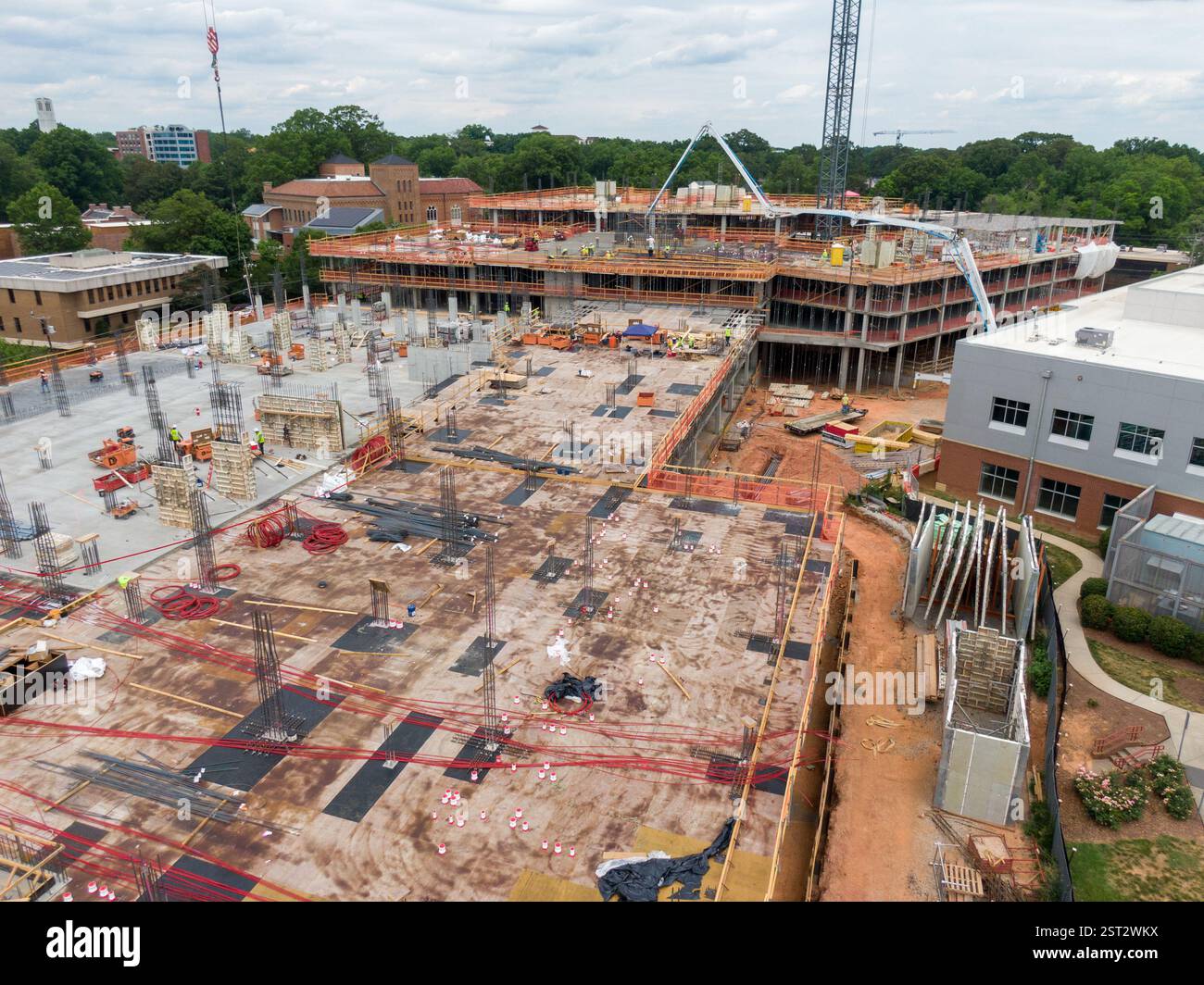 Day Time Drone Images of Large Mixed Use High Rise Under Construction ...