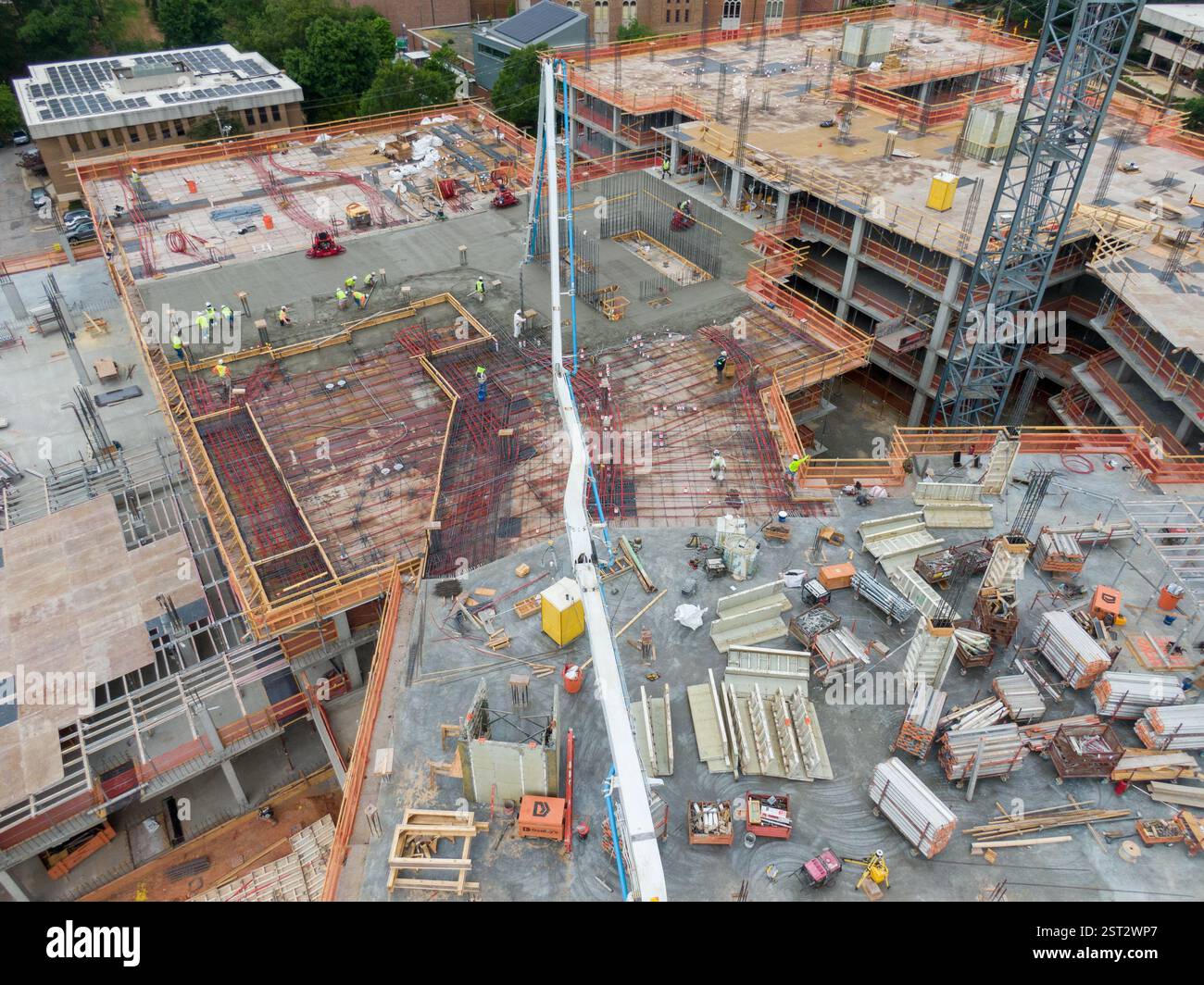 Day Time Drone Images of Large Mixed Use High Rise Under Construction ...