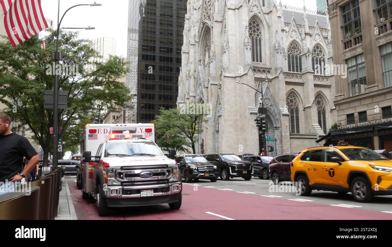 New York City, United States - 13 Sept 2023: NYFD Ambulance medical ...