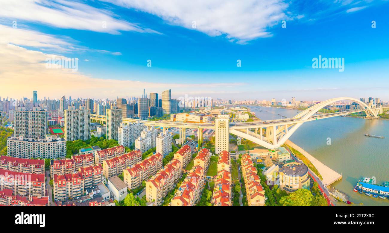 Huangpu River Lupu Bridge, Shanghai, China Stock Photo - Alamy