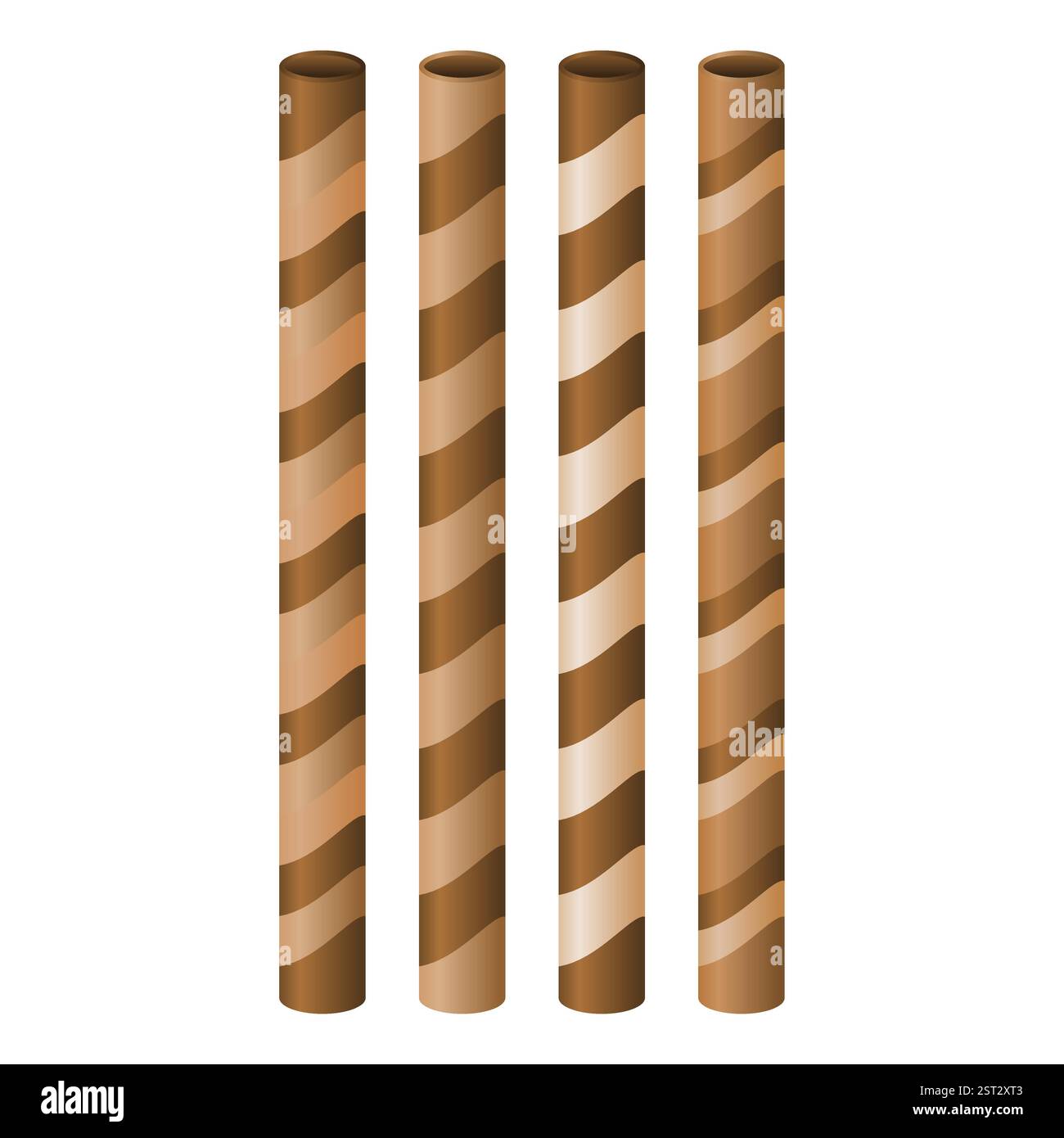 Sweet Crispy Wafer Roll Stick Vector. Striped Wafer Roll Icon Stock ...