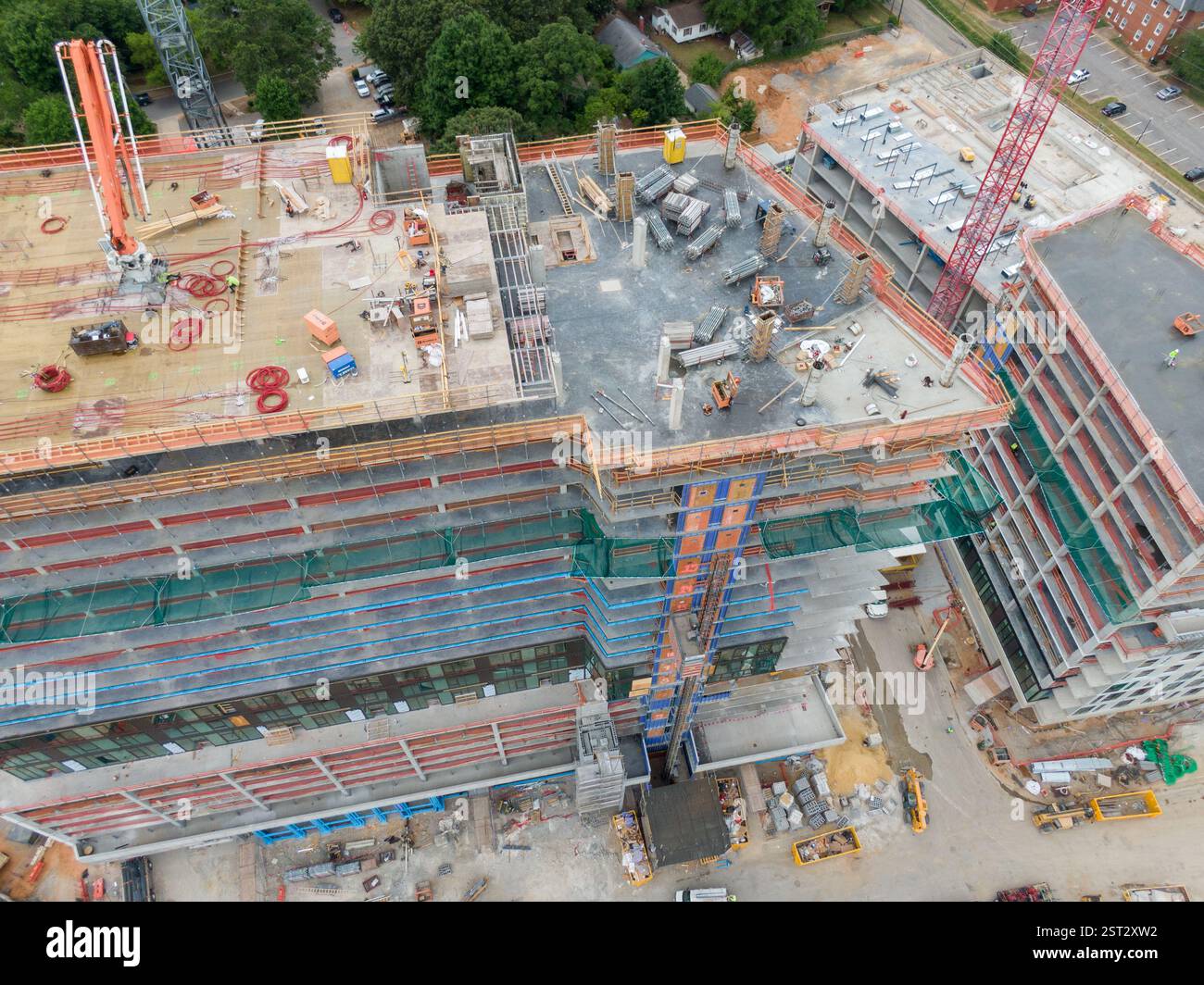 Day Time Drone Images of Large Mixed Use High Rise Under Construction ...