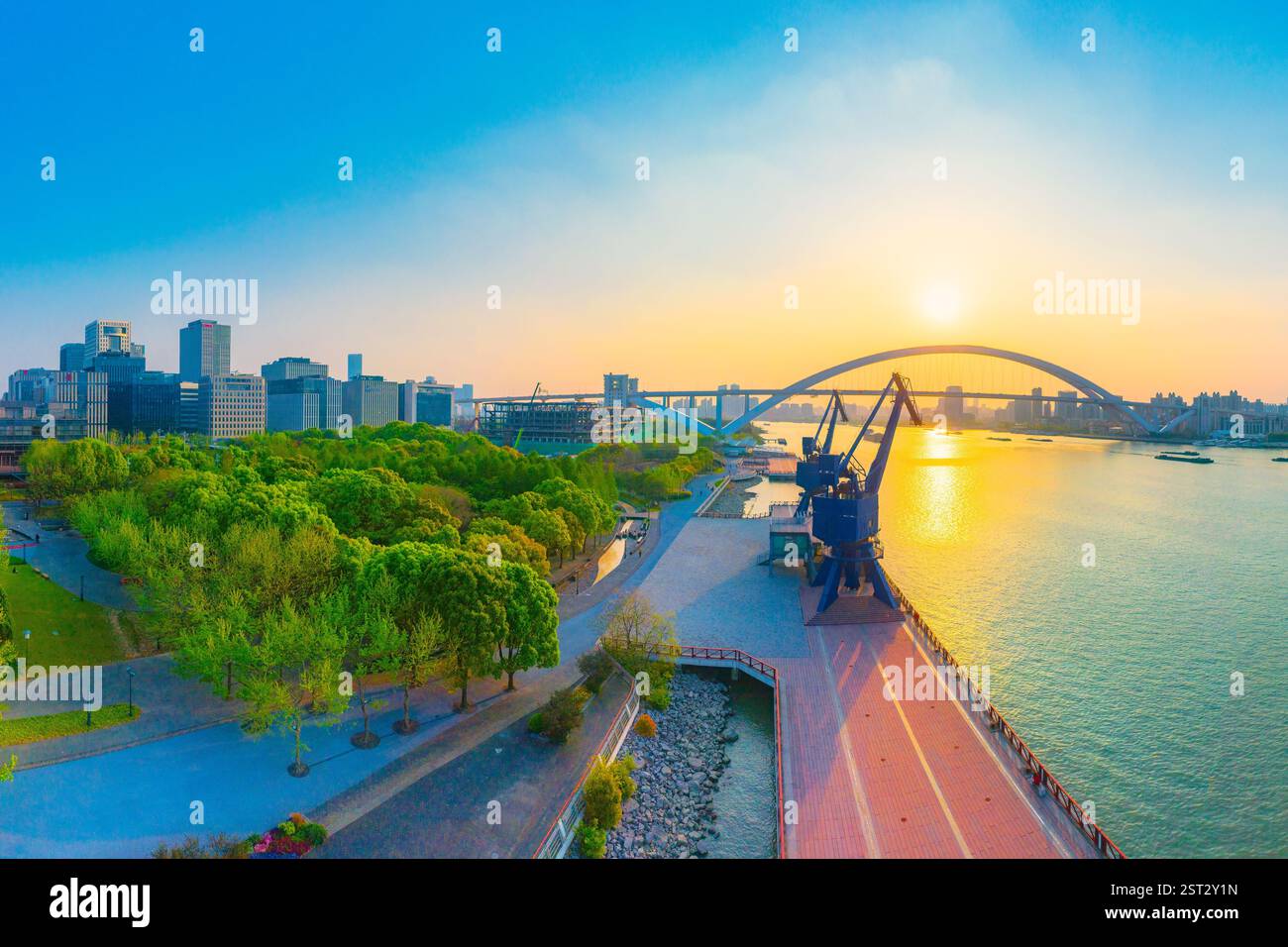 Huangpu River Lupu Bridge, Shanghai, China Stock Photo - Alamy