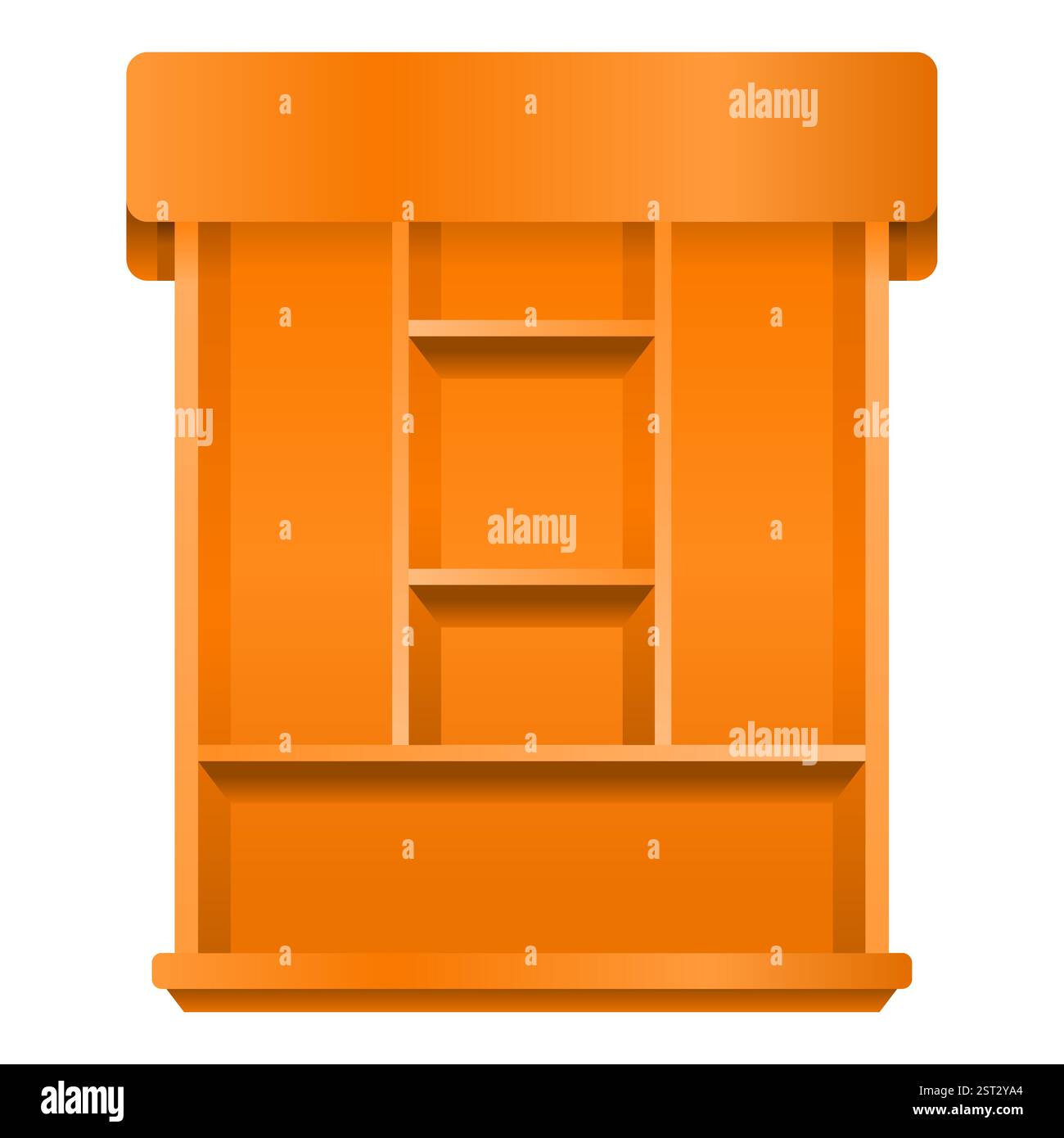 Empty Open Wooden Drawer Top View Vector. Furniture Wooden Drawer Icon ...