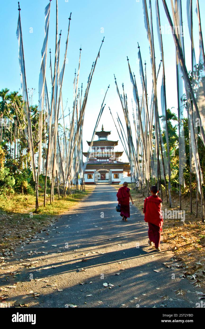Little monks towards monastery Stock Photo - Alamy