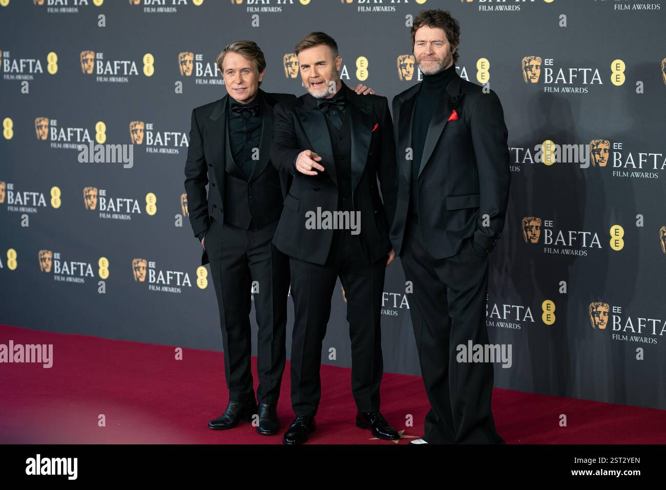 LONDON, ENGLAND - FEBRUARY 16: Take That (Band) Mark Owen, Gary Barlow ...