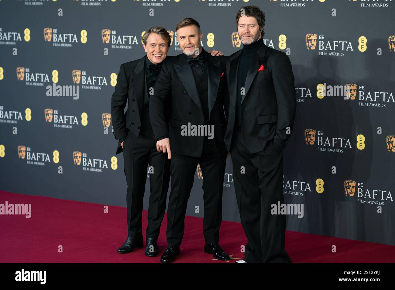 LONDON, ENGLAND - FEBRUARY 16: Take That (Band) Mark Owen, Gary Barlow ...