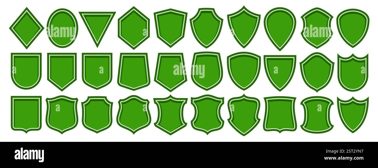 Vector Shield Icon Set, collection of 30 illustrations various old ...