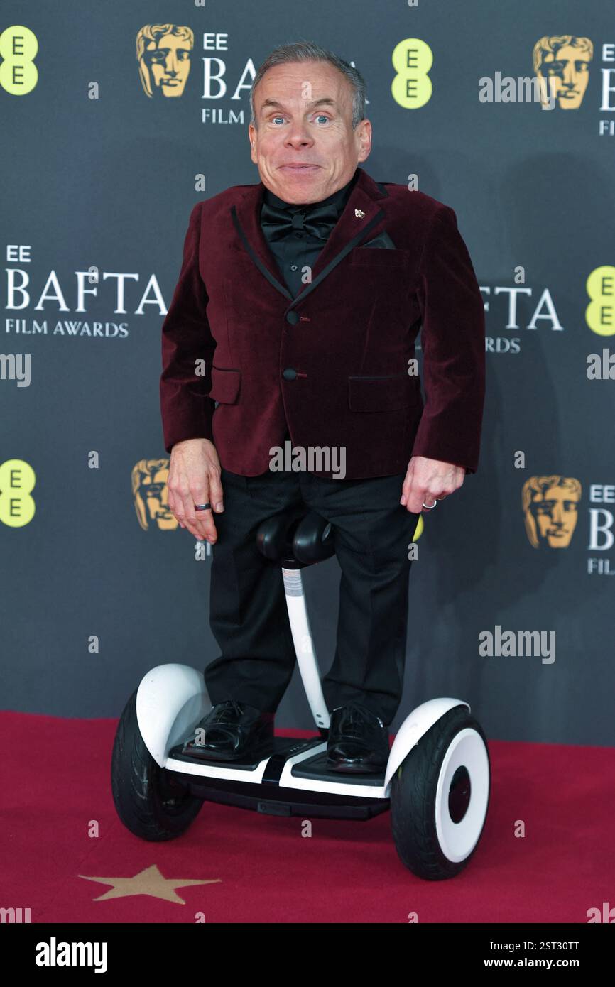 Warwick Davis attending the 2025 EE BAFTA Film Awards at The Royal ...
