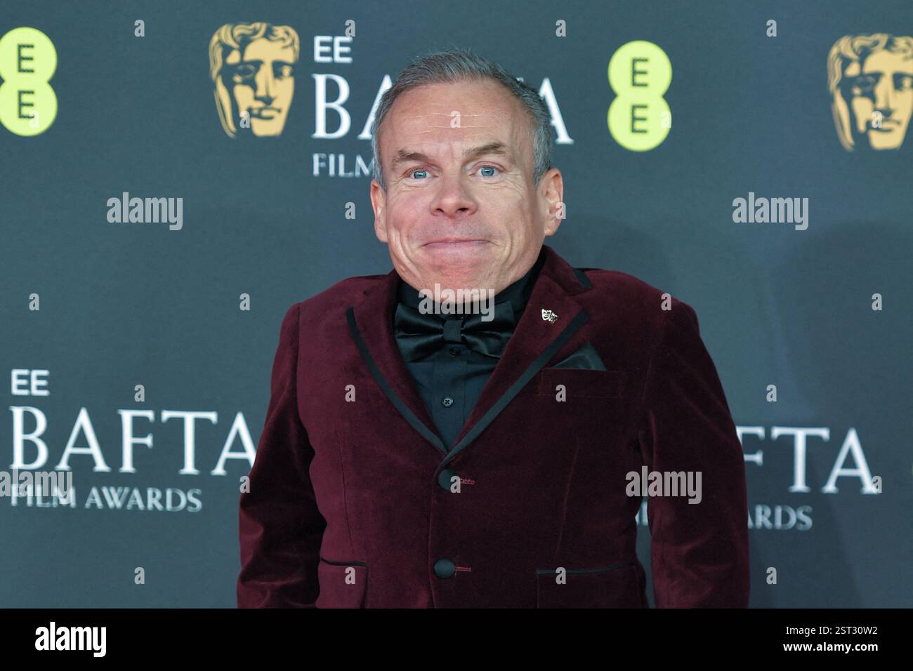 Warwick Davis attending the 2025 EE BAFTA Film Awards at The Royal ...