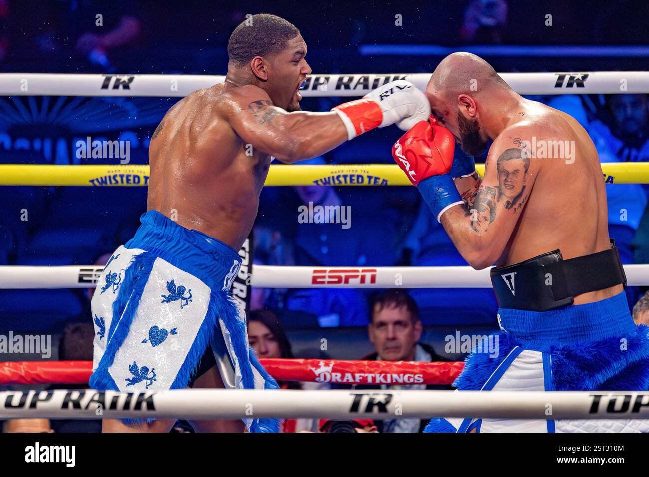 February 14, 2025, New York, New York, USA: JARED ANDERSON (white gloves) and MARIOS KOLLIAS ...