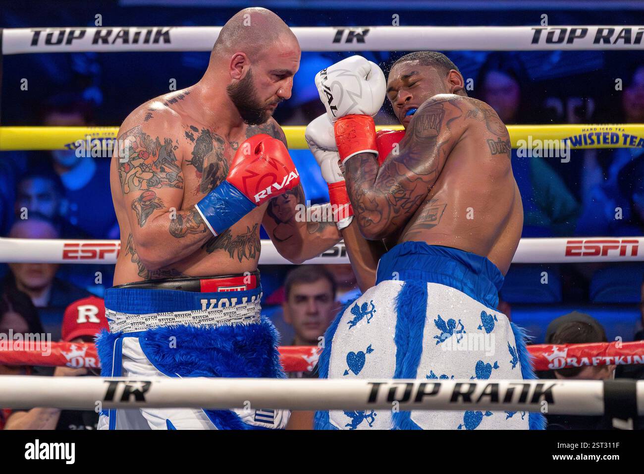 February 14, 2025, New York, New York, USA: JARED ANDERSON (white gloves) and MARIOS KOLLIAS ...