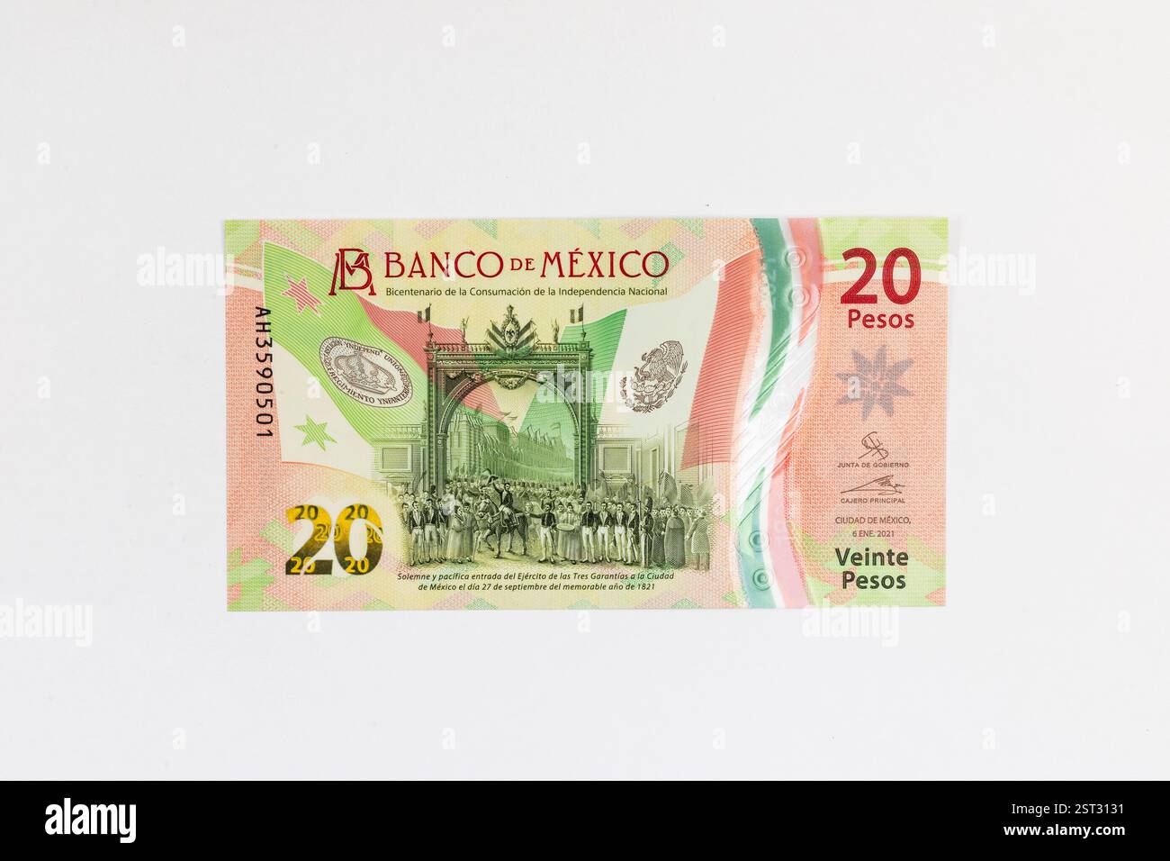Mexico 20 pesos banknote features Solemn and peaceful entrance of the ...
