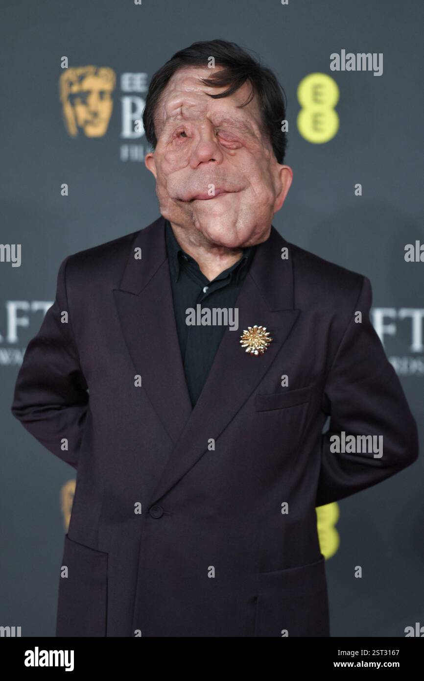Adam Pearson attending the 2025 EE BAFTA Film Awards at The Royal ...