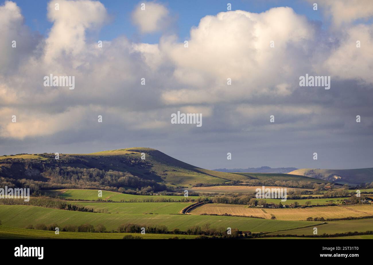 The wonderful views from Wilmington hill of the south downs towards ...