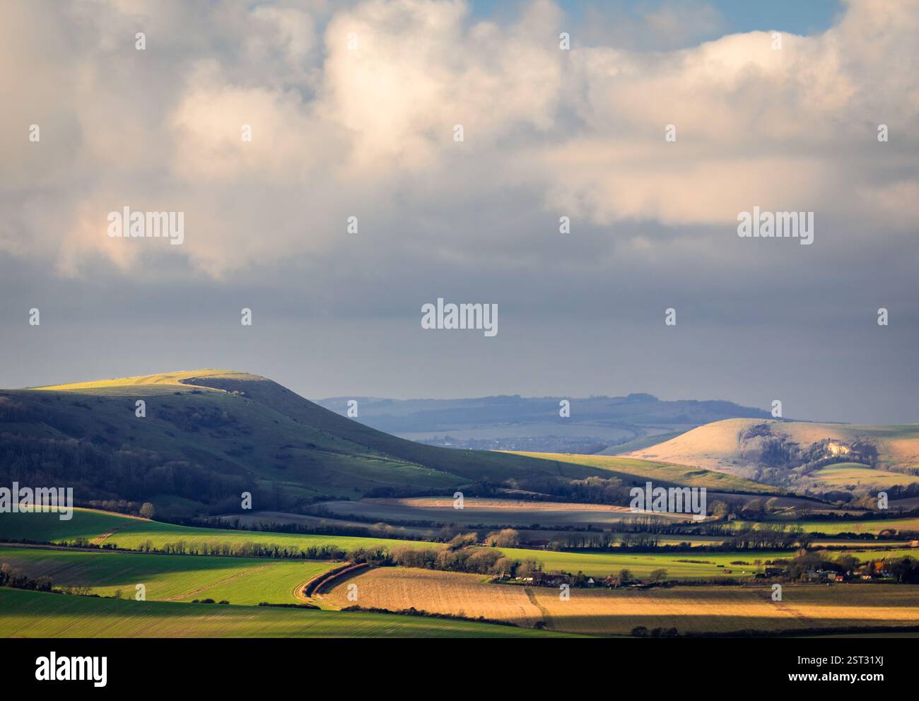 The wonderful views from Wilmington hill of the south downs towards ...