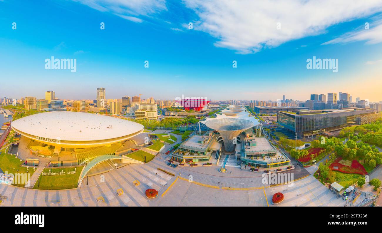 Aerial Scenery of Huangpu River Expo Park in Shanghai, China Stock ...