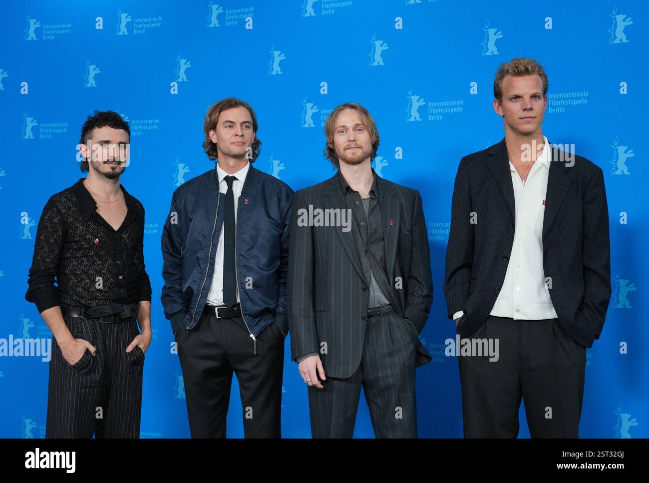 Berlin, Germany. 15th Feb, 2025. Actors Christian Byers (l-r), William ...