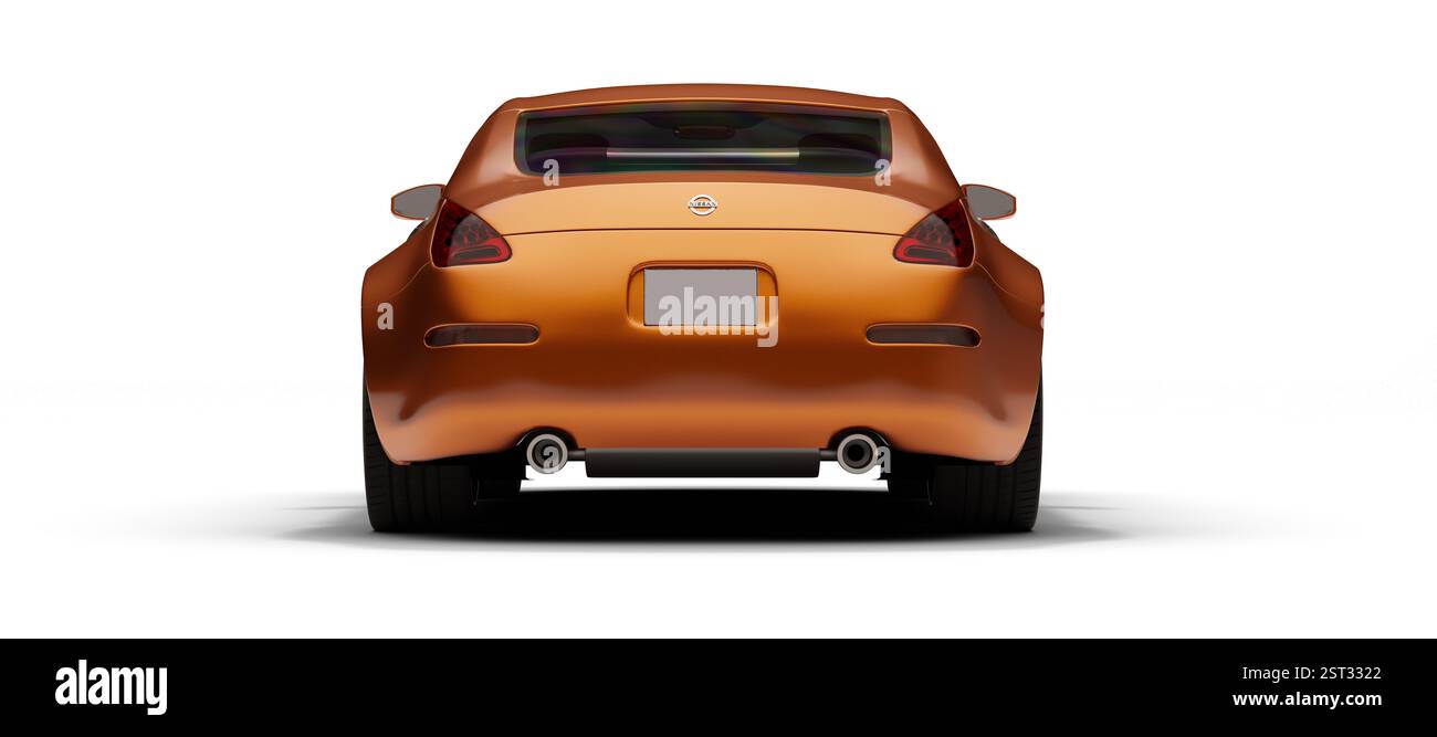 Izmir, Turkey - Feb 16 2025: A 3D-rendered image of an orange Nissan ...