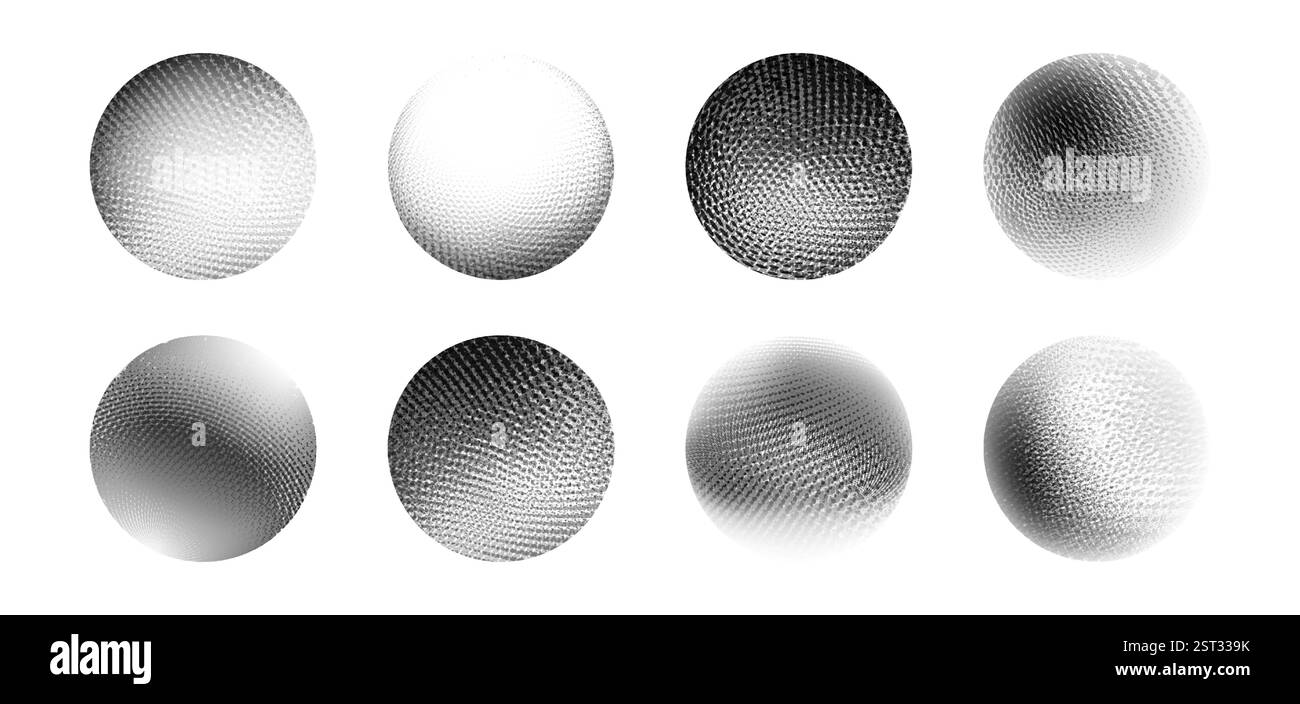 Grain dot sphere collection of monochrome halftone patterns - circular ...