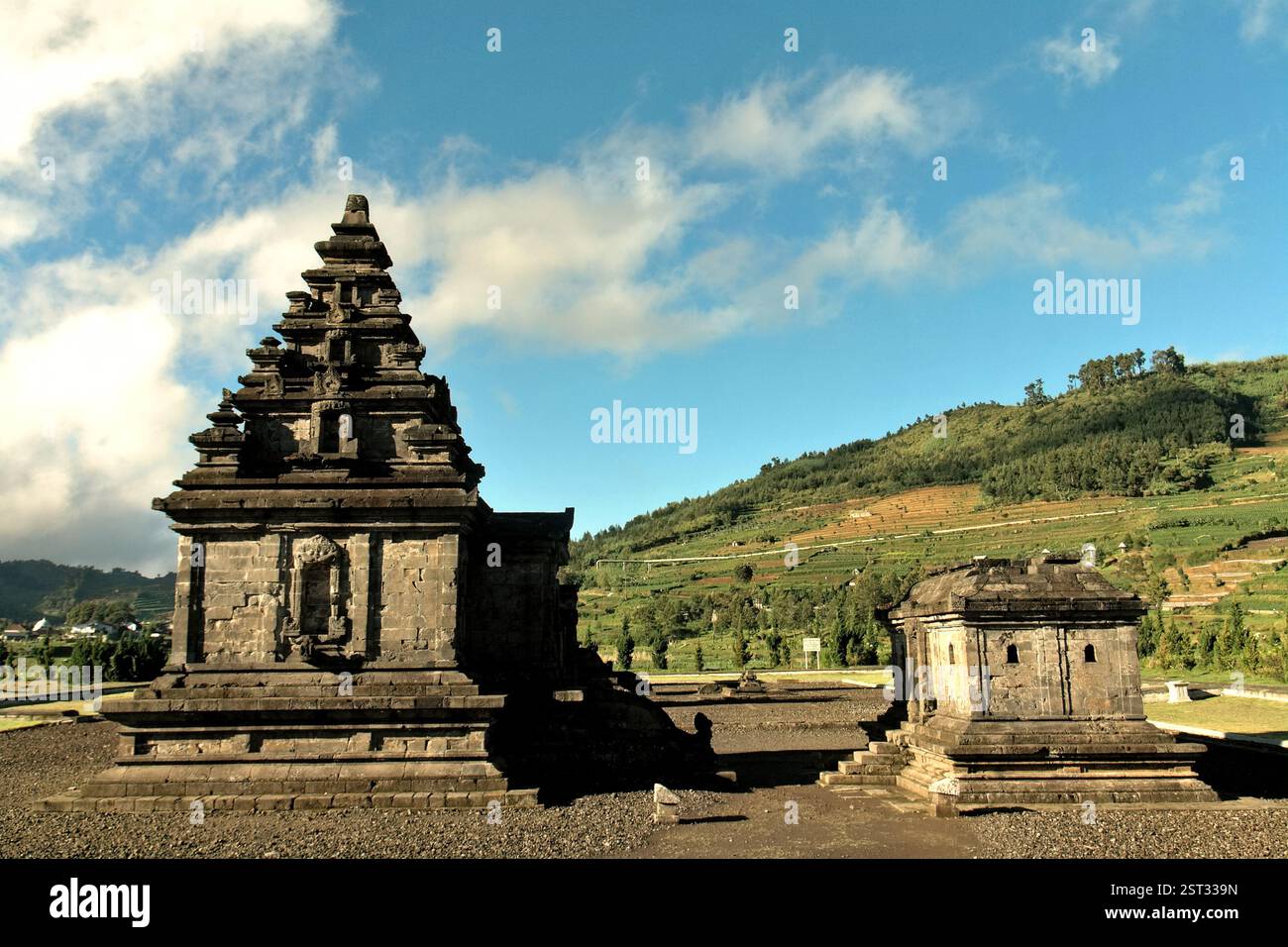 Arjuna temple archaeological park on Dieng plateau, which is ...